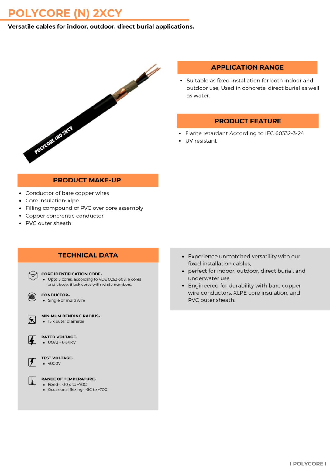 POLYALCO (N) 2XCY - Polycore Cables