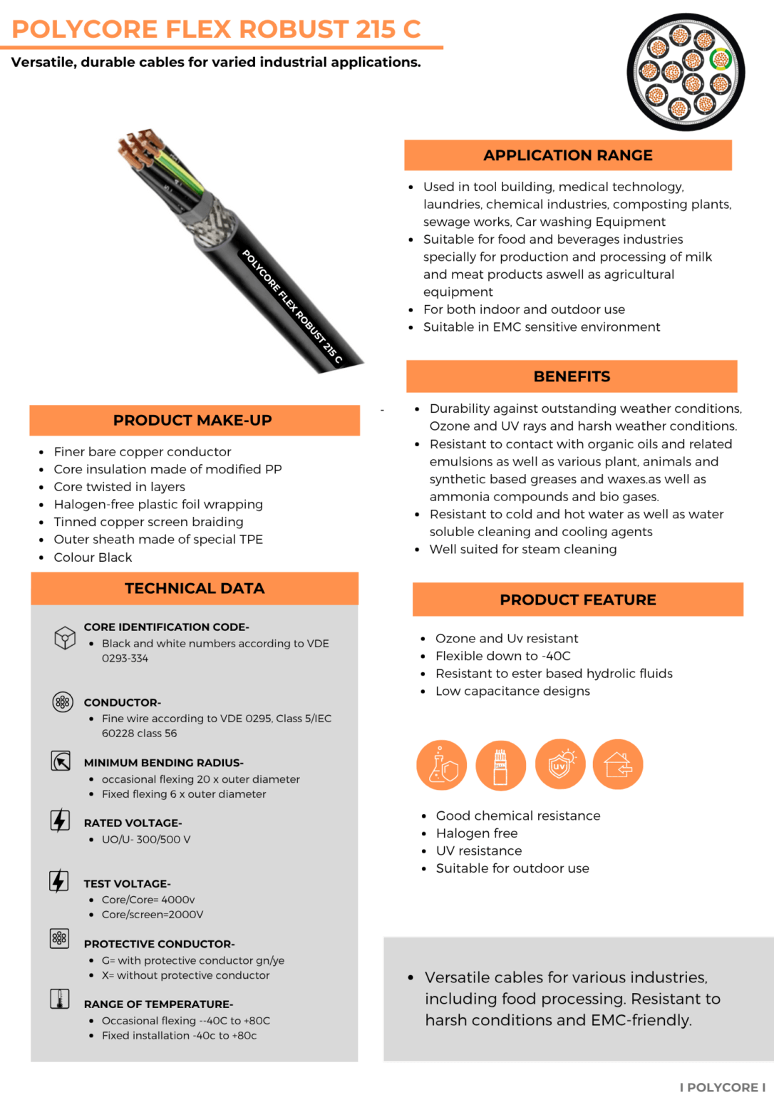 POLYCORE FLEX ROBUST 215 C - Polycore Cables
